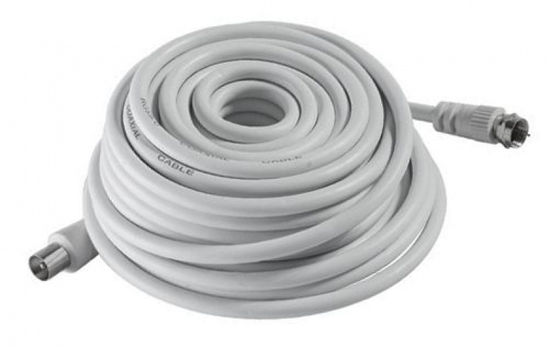Cable TV / SAT / TNT de 5 m - conector coaxial de 9,52 mm + conector de ...
