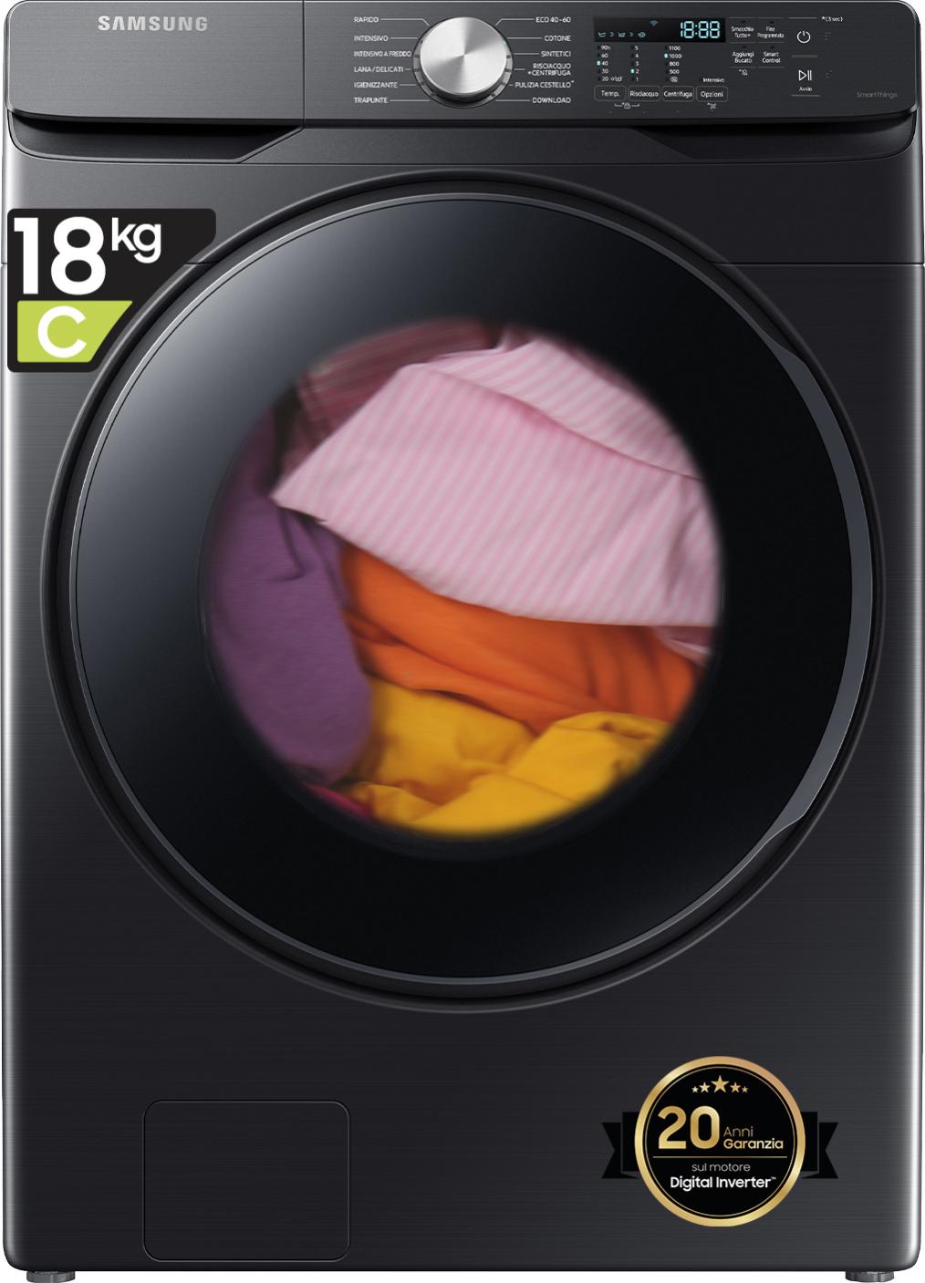 Samsung WF18T8000GV machine à laver Charge avant 18 kg 1100 tr/min Noir ...