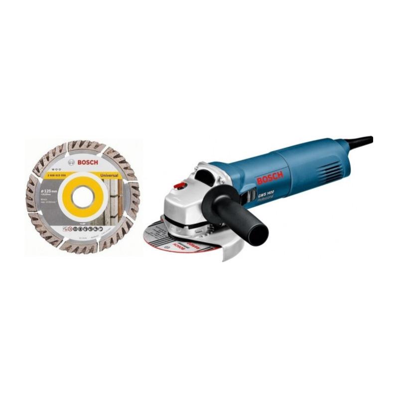Meuleuse angulaire Ø125mm 1400W GWS 1400 + 1 disque diamant BOSCH | Leroy Merlin