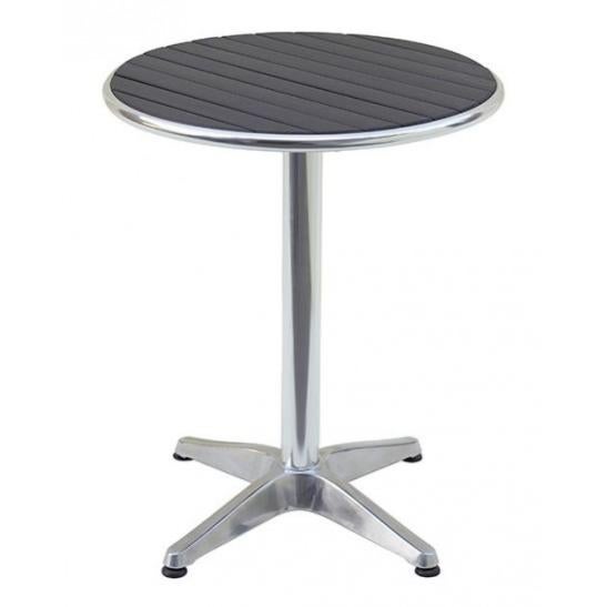 Tavolo bar rotondo alluminio e resin wood | Leroy Merlin