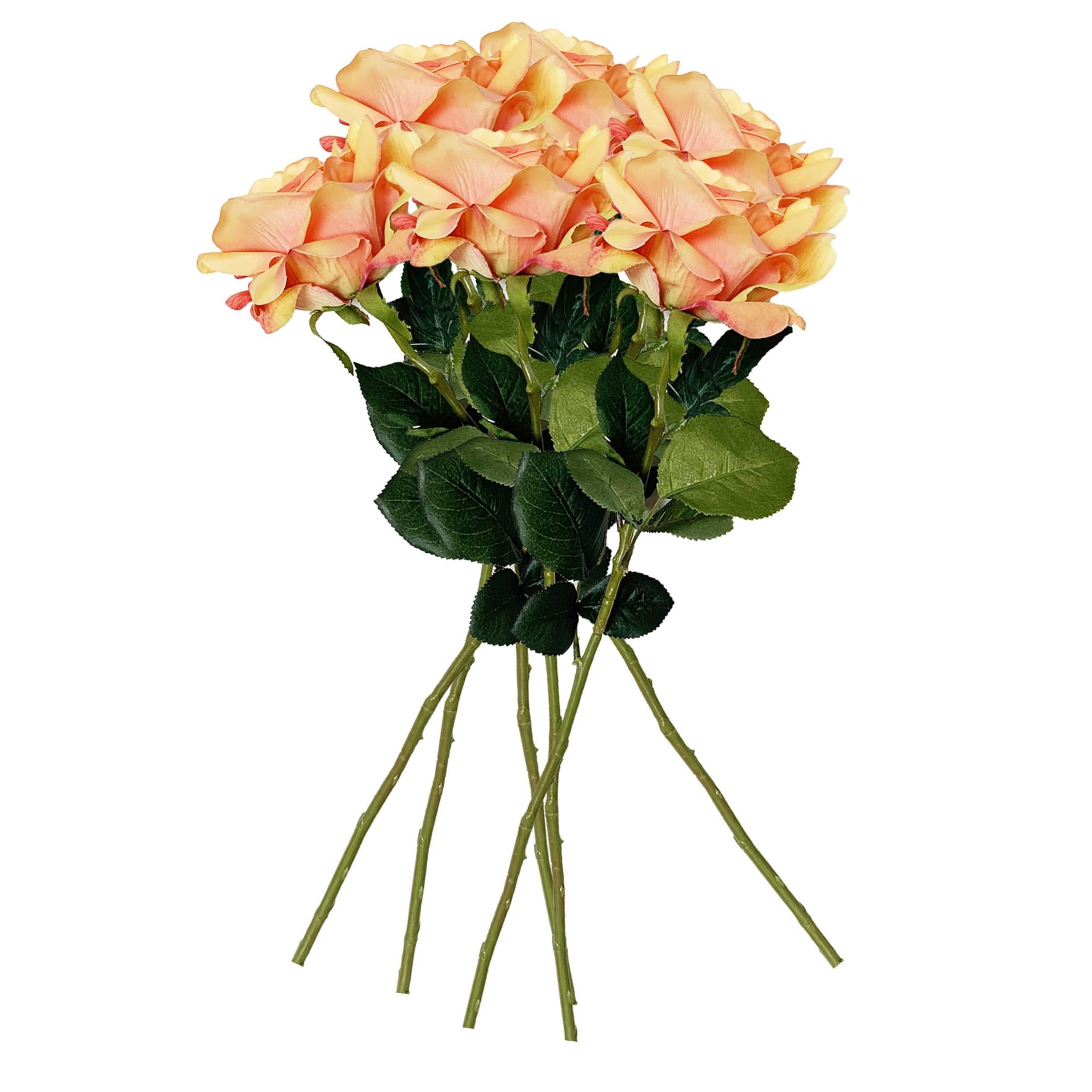 Pack de 6 ramos de rosas con tacto natural de 69 cm con flor de Ø11 cm ...