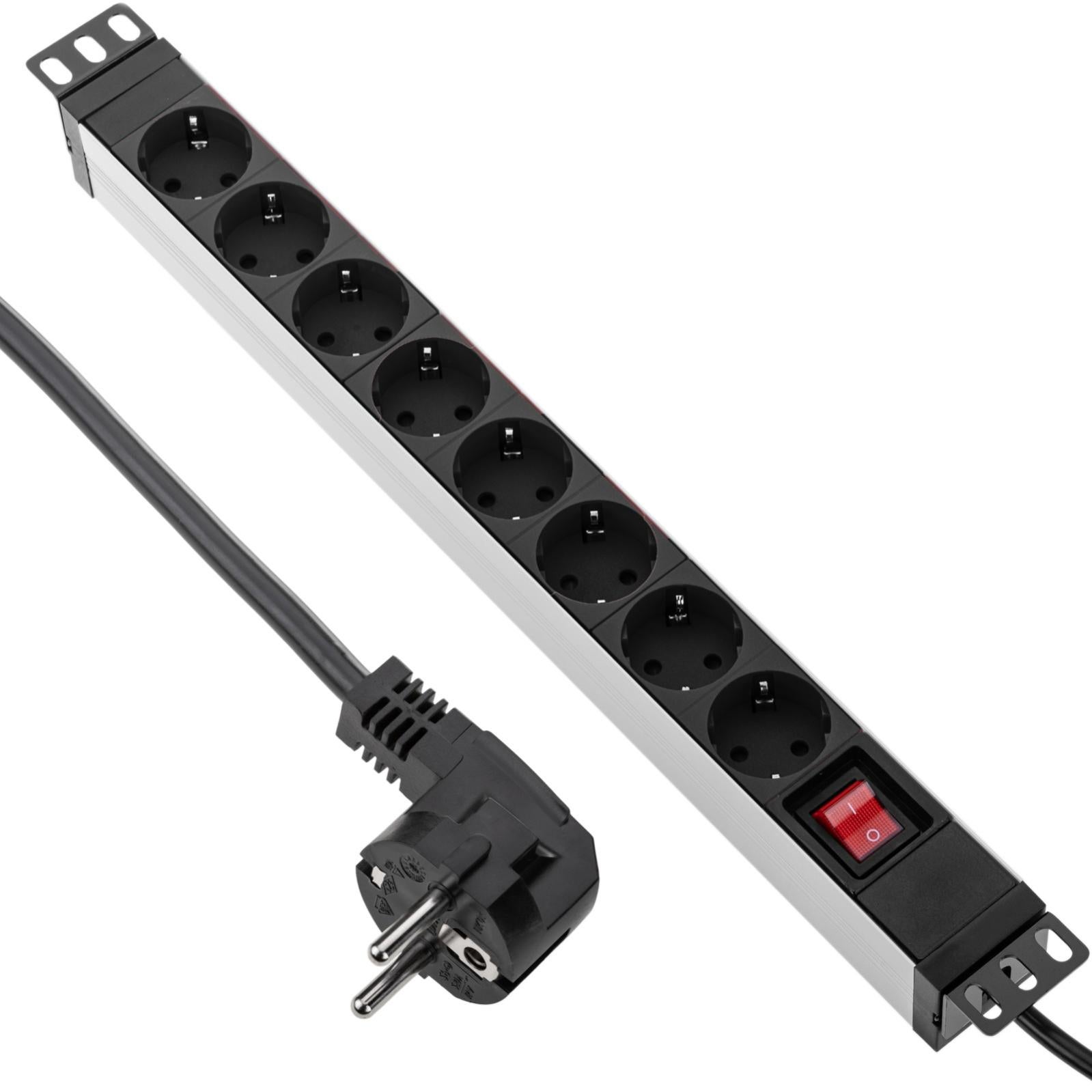 Multipresa nera con 8 prese schuko con interruttore compatibile con ...