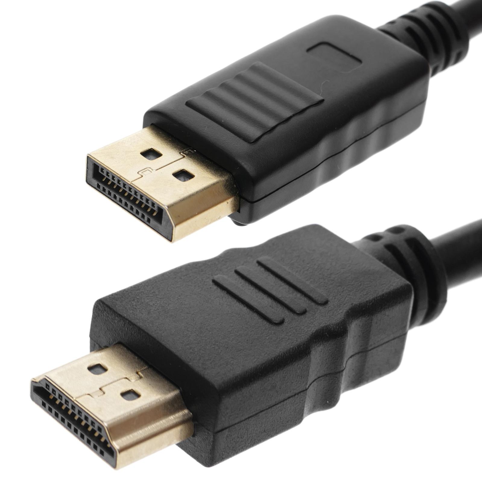 Cable DisplayPort de 5m de color negro macho a HDMI macho | Leroy Merlin