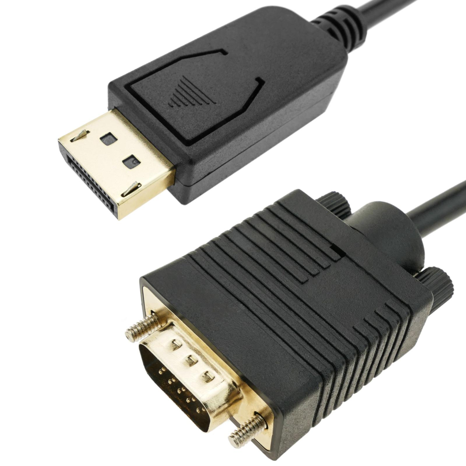 Cable DisplayPort de macho a VGA macho de 5 m de color negro | Leroy Merlin