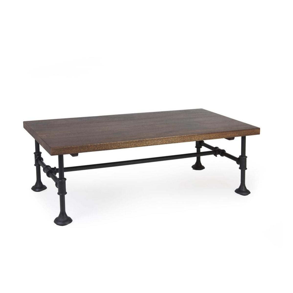 Table Basse Bois Metal Marron 120x60x40cm - Bois-Métal | Leroy Merlin