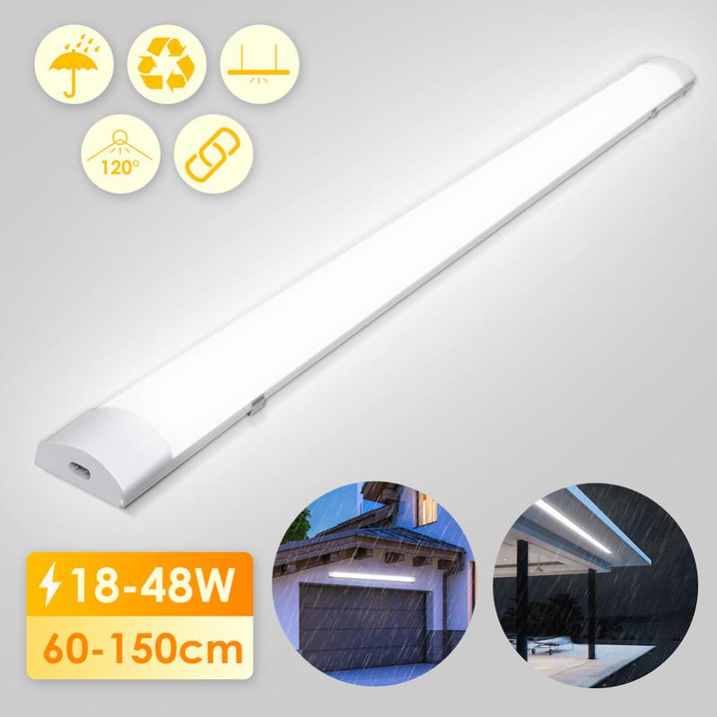 18W Réglette LED Luminaire LED pour locaux humides Atelier Blanc neutre Plafonnier 60cm | Leroy ...