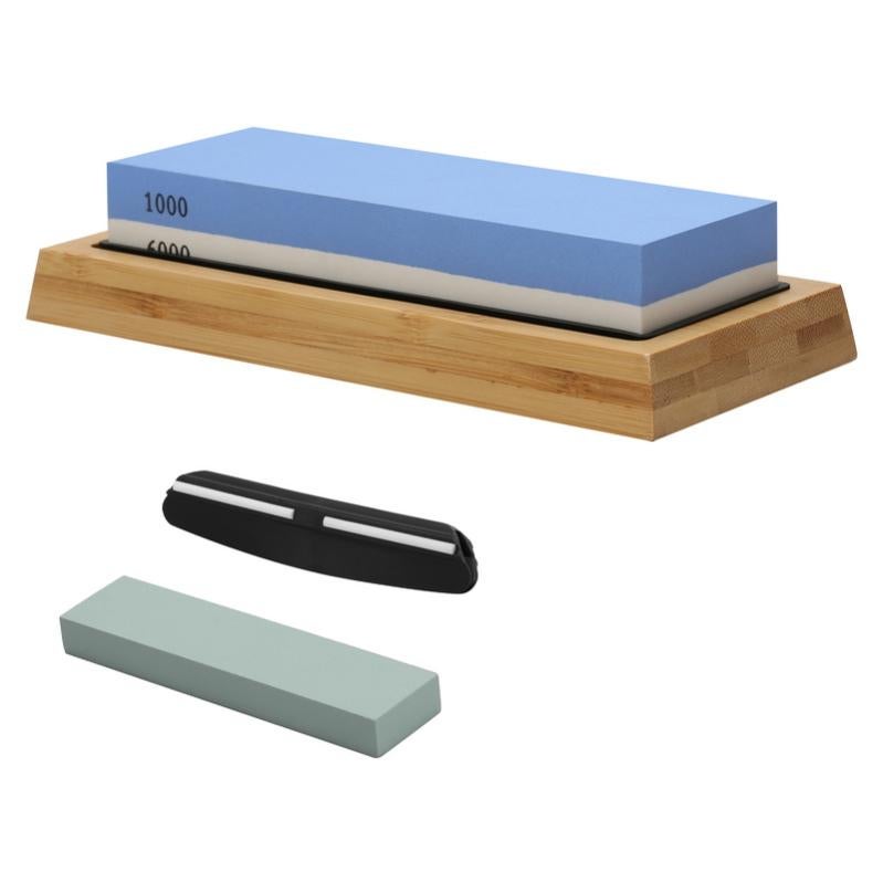 1000/6000 ensemble de pierres à aiguiser taillées en pierre à aiguiser, affûteur de coupe, avec ...
