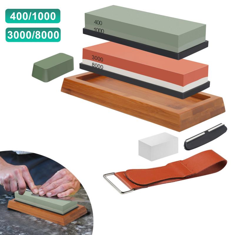 Ensemble De Pierres A Aiguiser Double Face Avec Pierre A Aiguiser A Grain 400/1000 3000/8000 ...