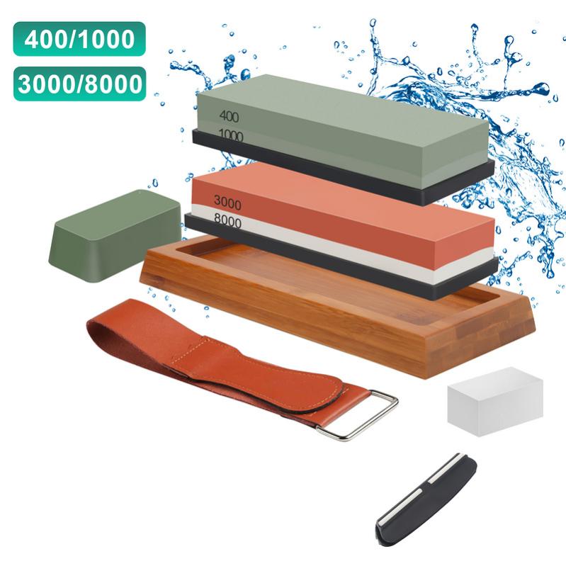 Ensemble De Pierres A Aiguiser Double Face Avec Pierre A Aiguiser A Grain 400/1000 3000/8000 ...