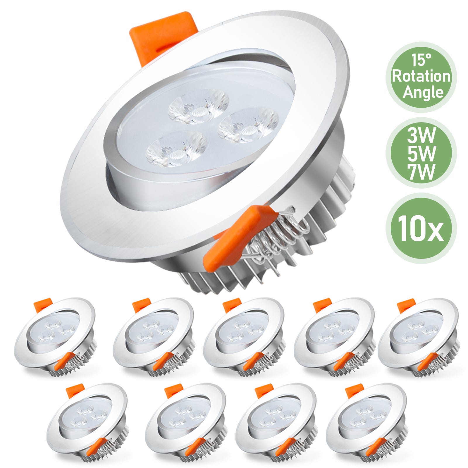 Lot De 10 Spots Encastrable Led Intégrés Spots à Encastrer Blanc Chaud