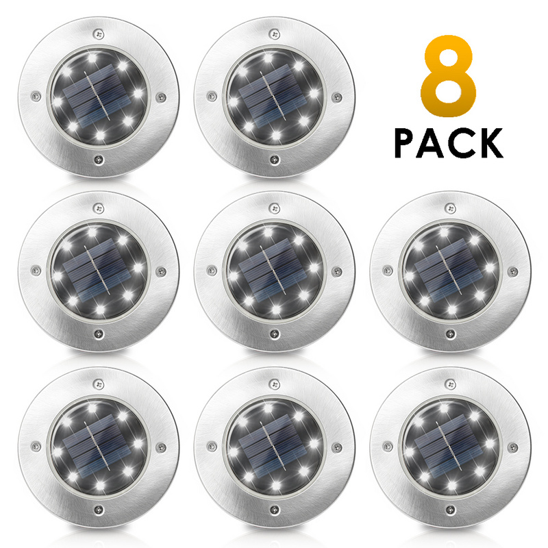 8X LED lumière solaire projecteur au sol décoration de jardin IP65 ...