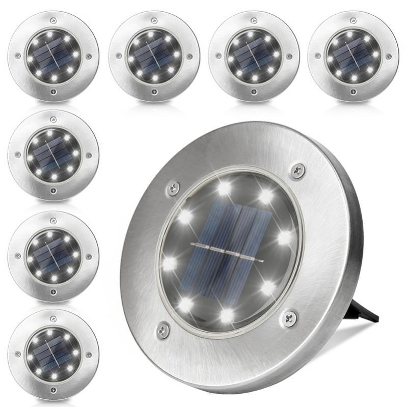 8X LED lumière solaire projecteur au sol décoration de jardin IP65 ...