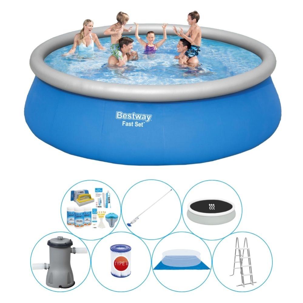 Bestway Fast Set Rattan Ronde 457x122 cm - Super Set de piscine | Leroy ...