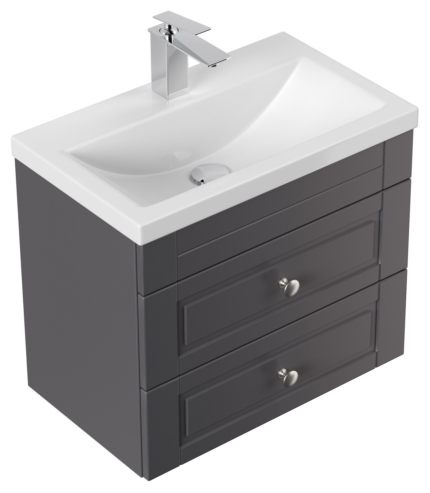 Meuble salle de bain MARS 600 SlimLine Cottage SoftClose anthracite ...