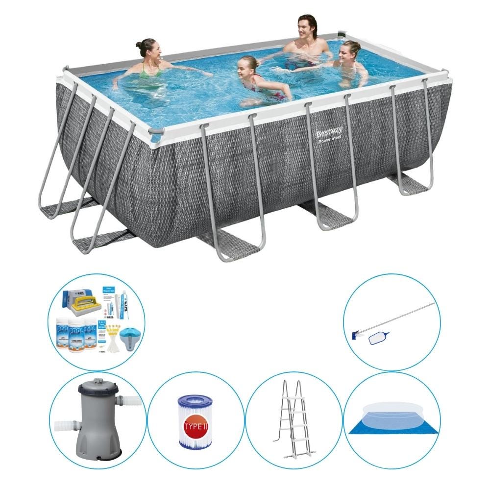 Piscine plus des accessoires - Bestway Power Steel Rotan Rect ... Piscine plus des accessoires - Bestway Power Steel Rotan Rect ...