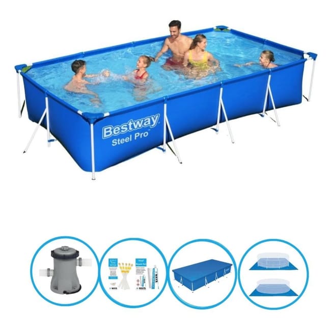 Bestway Piscine Steel Pro - Avec des accessoires - 400x211x81 cm ... Bestway Piscine Steel Pro - Avec des accessoires - 400x211x81 cm ...