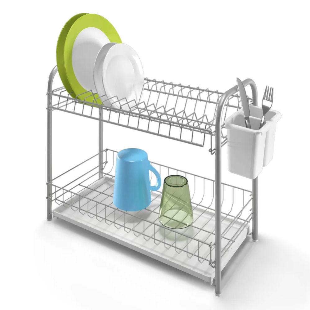 Scolapiatti a 2 Piani Smontabile Verticale da Appoggio Cucina Metaltex ...