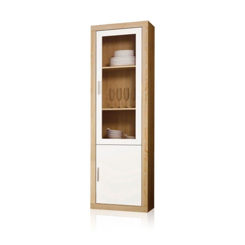 Vitrina Nuka 2 puertas Cambria - Blanco, Cambria - Grafito 60 x 193,2 x ...