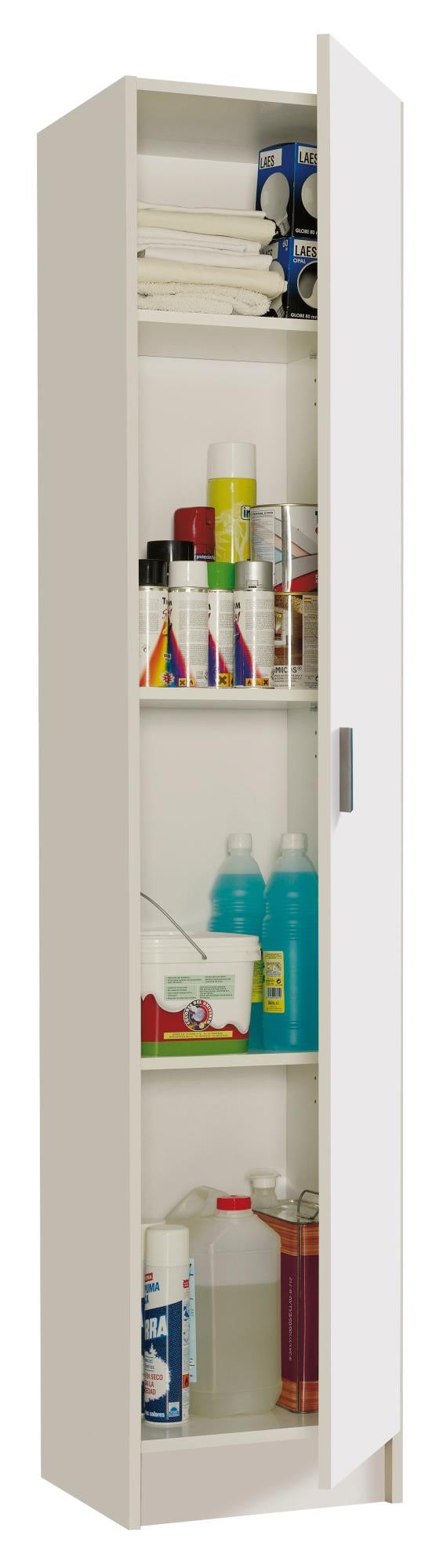 ARMADIO MULTIUSO 1 ANTA E 4 RIPIANI CM. 37X37X180H IN MELAMINA SUPER ...