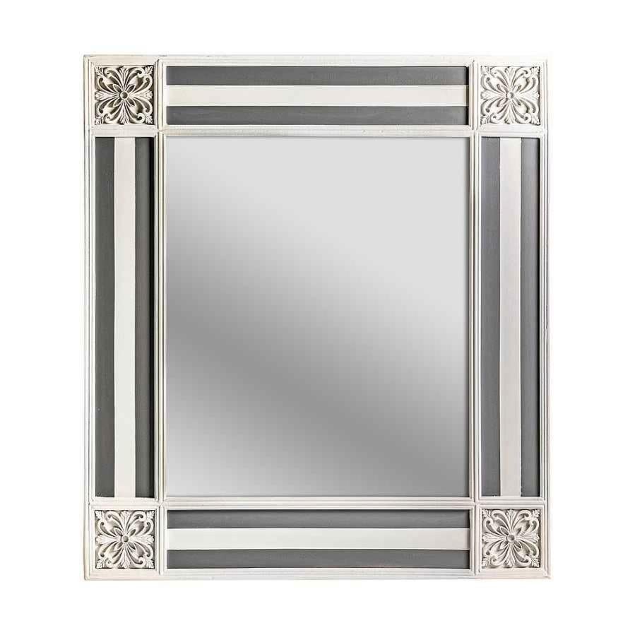Espejo rectangular blanco-gris PROVENCE Burkina | Leroy Merlin