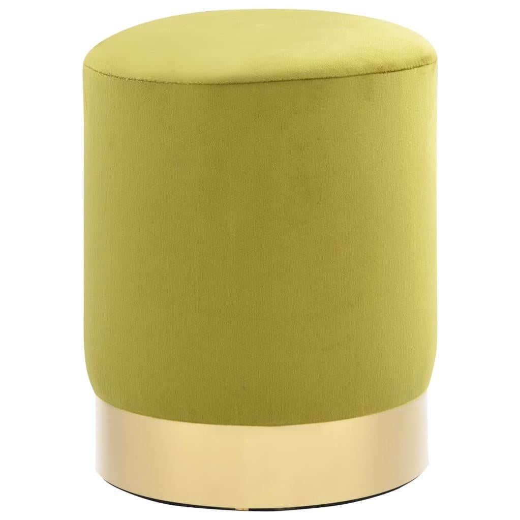 Tabouret bas design velours vert anis et metal doré Sinza | Leroy Merlin