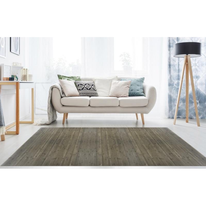 Alfombra de Bambú natural antideslizante Gris,50 x 200 cm | Leroy Merlin