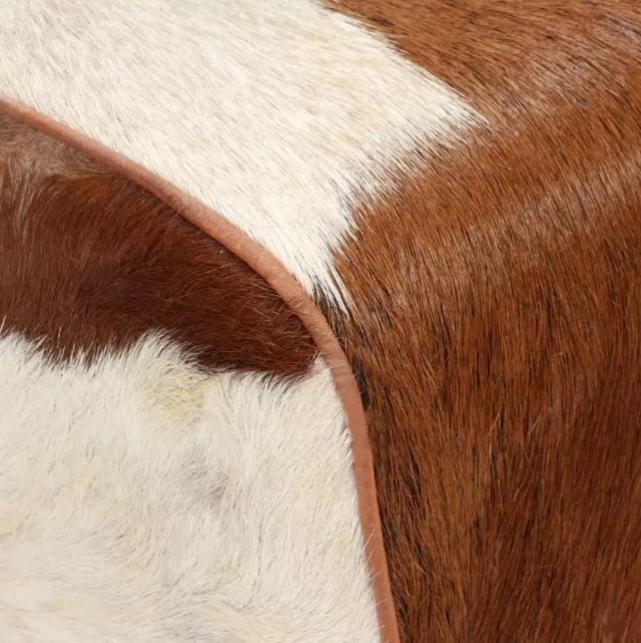 Banc assise peau de chèvre et pieds bois clair Pua 160 cm | Leroy Merlin