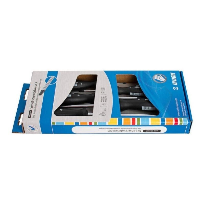 UNIOR 617028 - Juego de 5 destornilladores Phillips CR en caja de ...