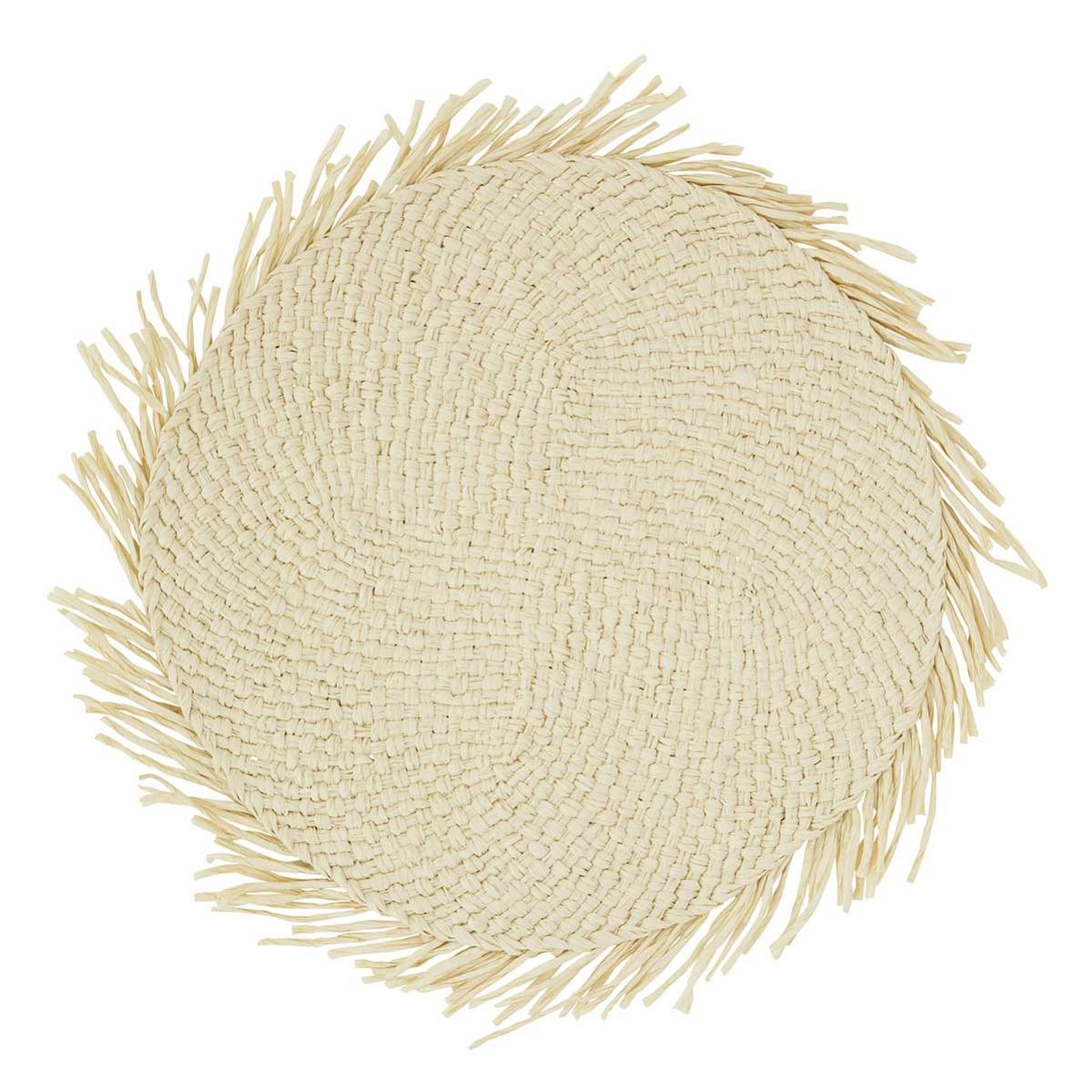 Set de table rond Tressé en corde de papier avec franges | Leroy Merlin