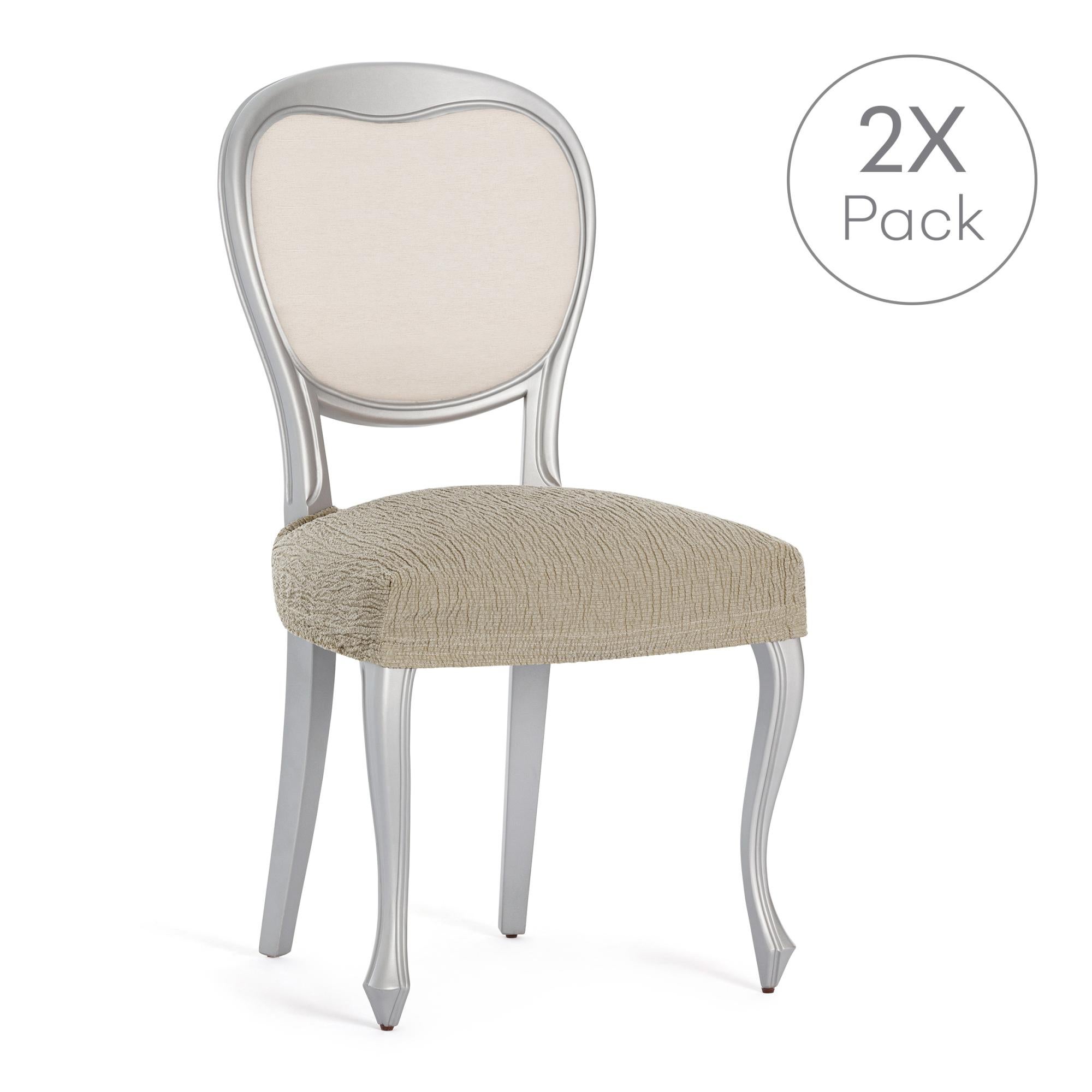 Pack 2 housses de chaise Troya extensible vison 40 * 50 cm | Leroy Merlin