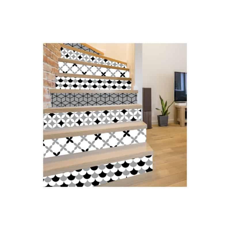 Lot 4 contremarches à coller, motifs modernes Slategrey (CONT_0010). 4 ...