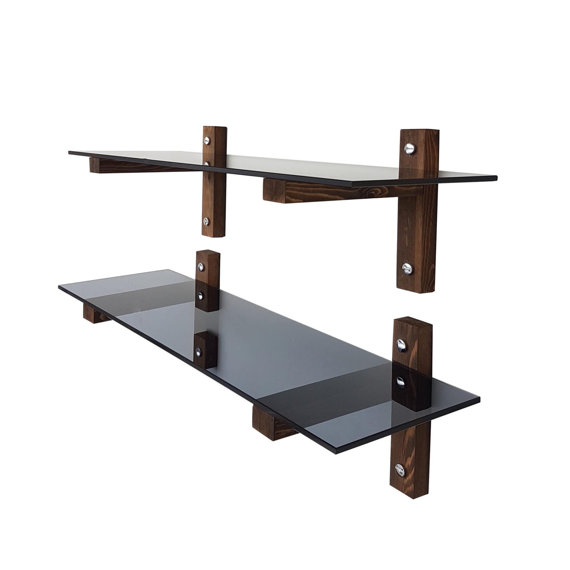 Estantería, 100% Vidrio templado, Color Nogal Humo | Leroy Merlin