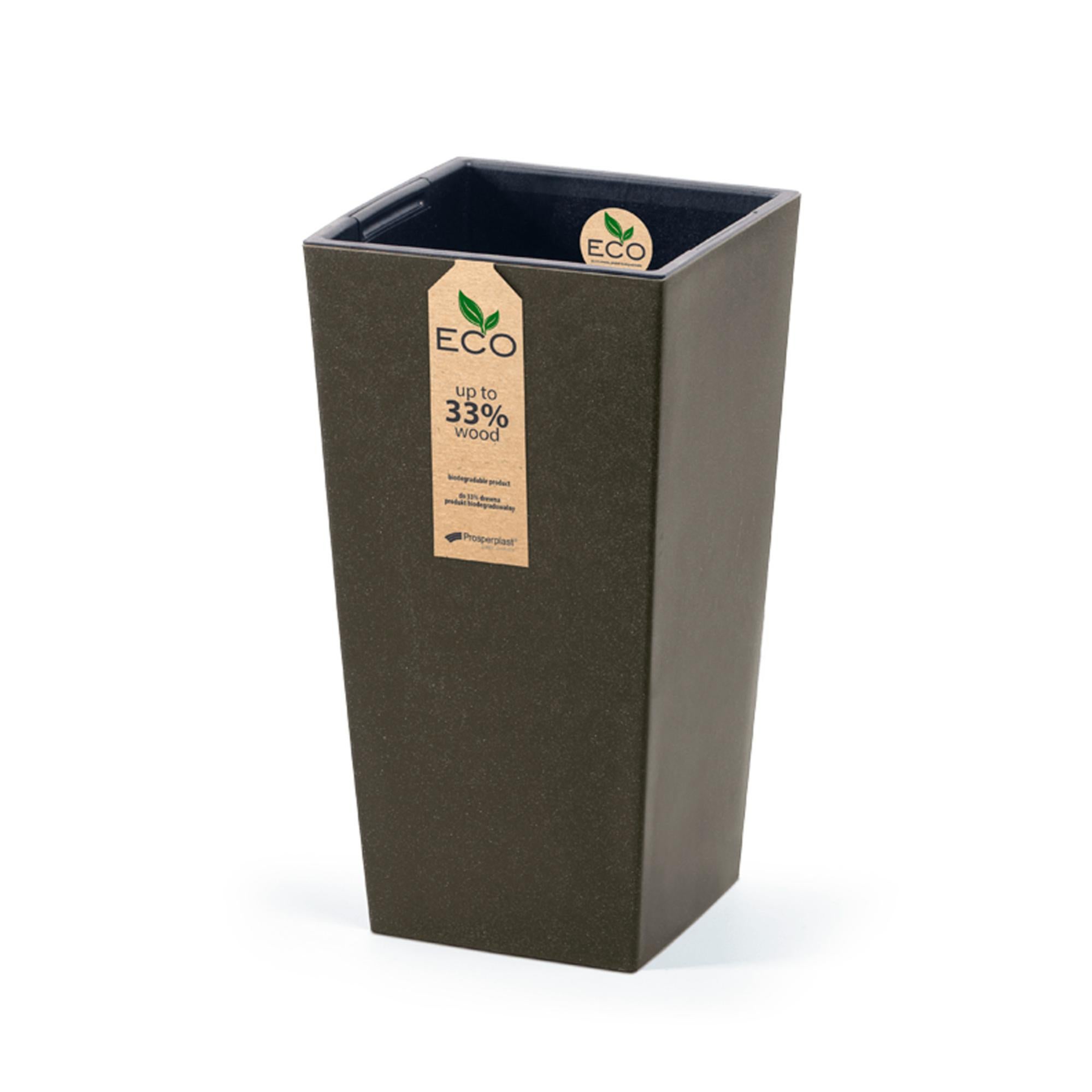 Pot de fleurs carré, avec réservoir, 19,5x19,5x37,5cm, capacité 5L ...