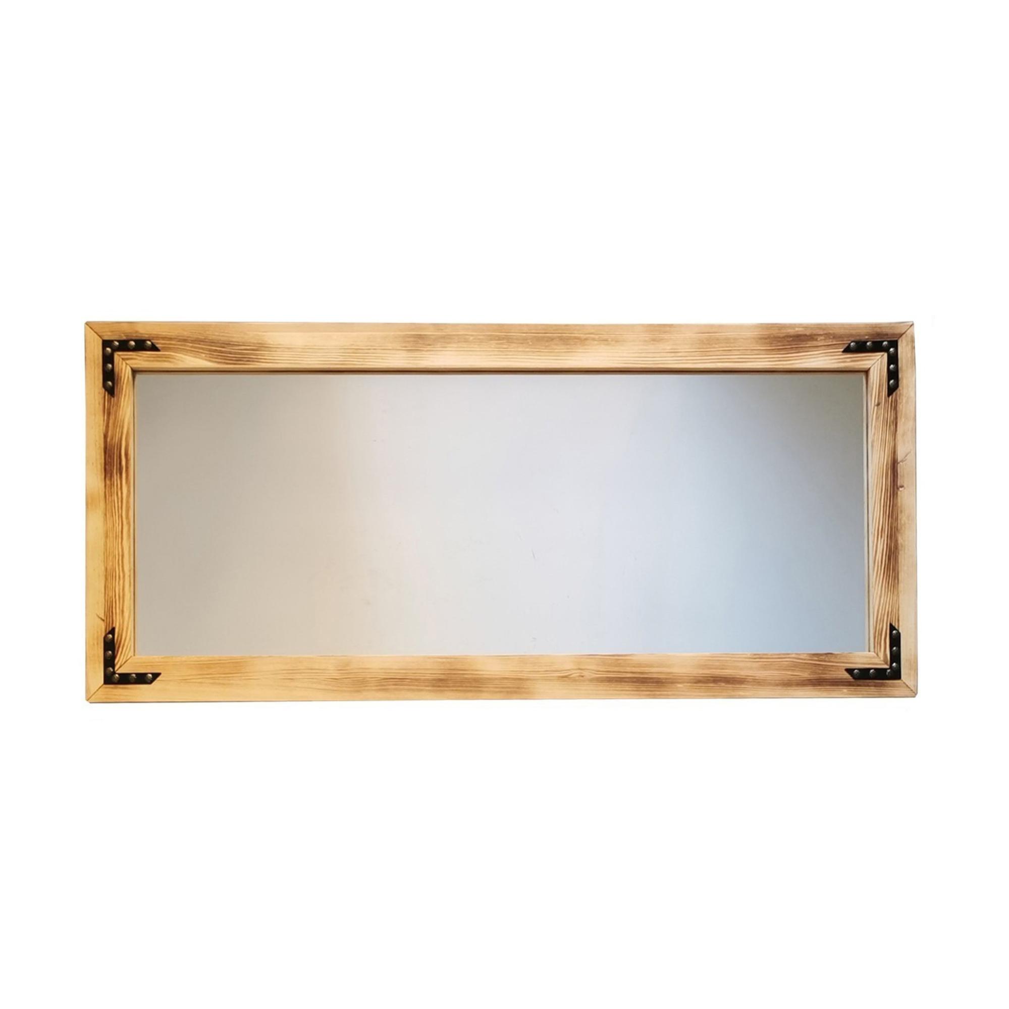Miroir, 100% pin massif, couleur noyer | Leroy Merlin