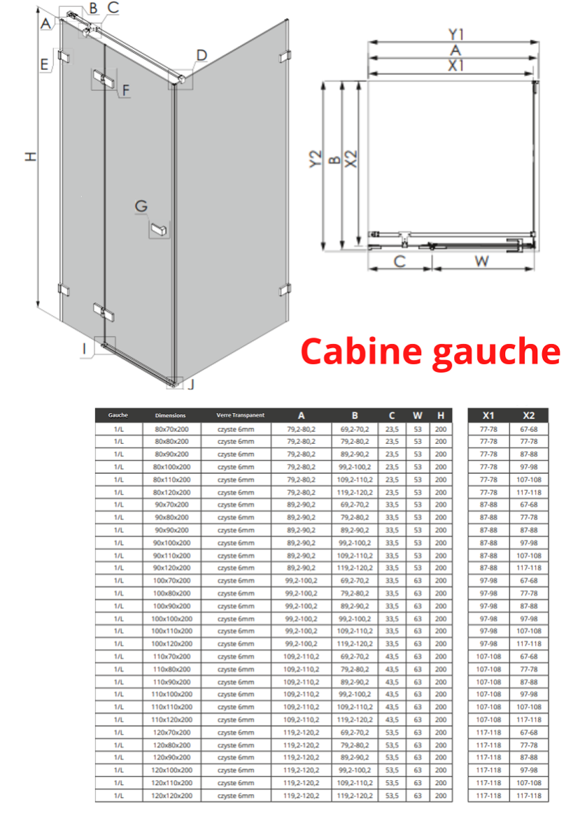 Box doccia 110x70cm rame spazzolato, girevole a sinistra TAHITI RAME ...