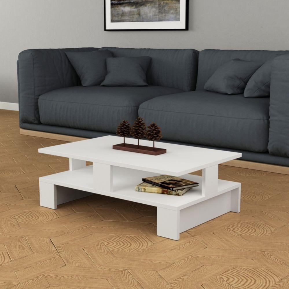 Tavolo da salotto bianco doppio ripiano Mansu | Leroy Merlin