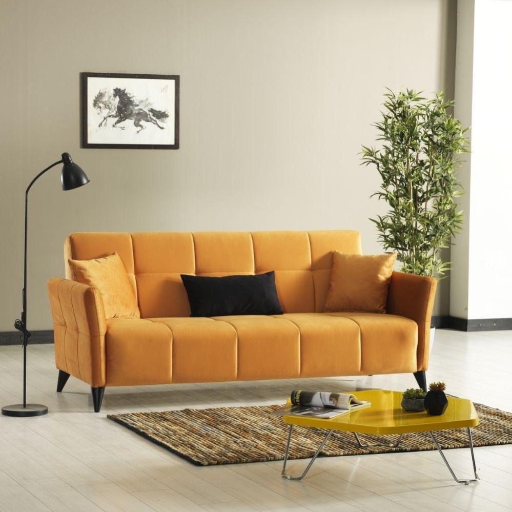Divano 3 posti in tessuto Mango con contenitore e letto Levy | Leroy Merlin
