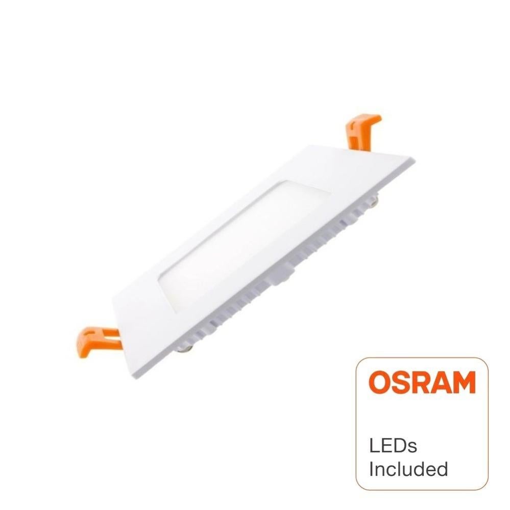 Lámpara Empotrable 120mm Placa Cuadrada 8W 880Lm Downlight Techo Osram ...