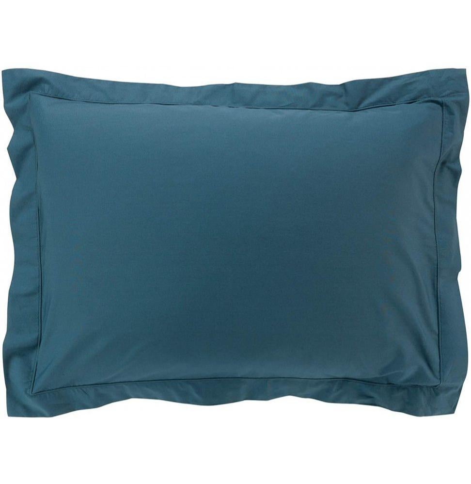 Taie d'oreiller à volants - 50 x 70 cm - Percaline - Bleu | Leroy Merlin