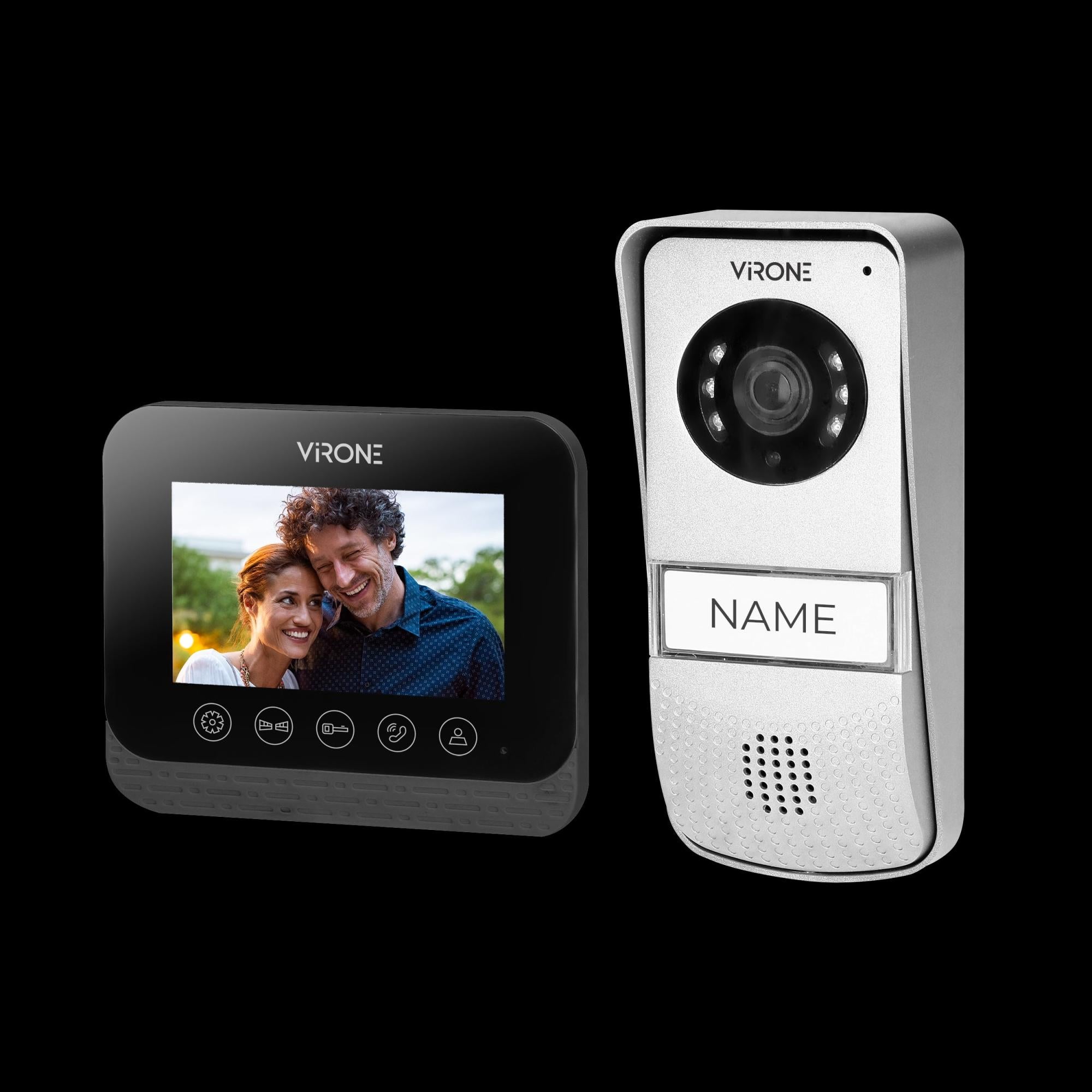 Kit interphone vidéo à combiné, couleur, LCD 4,3", avec lecteur porte ...