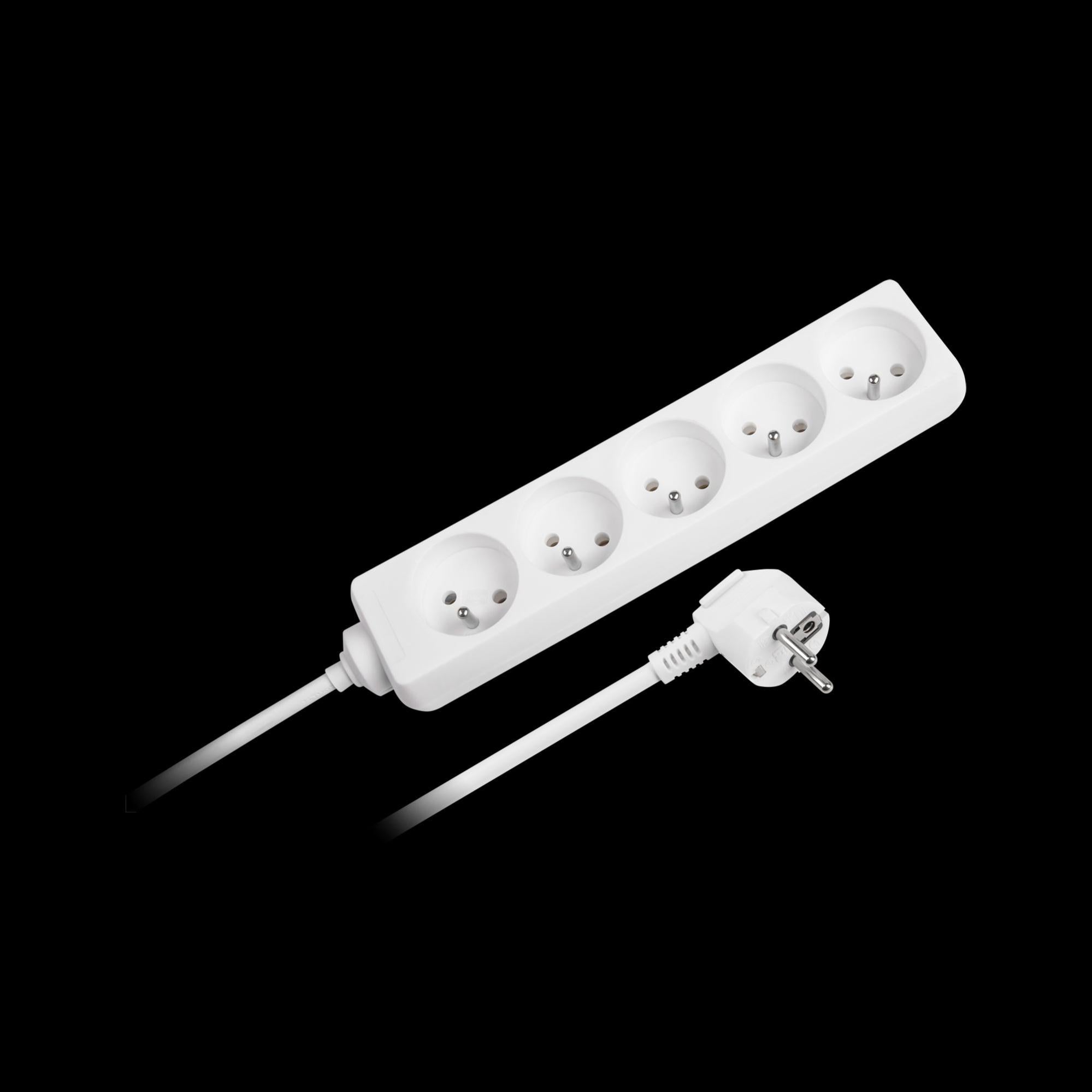 Rallonge secteur Rebel 5 prises, sans interrupteur, 3m (1.5mm) | Leroy ...