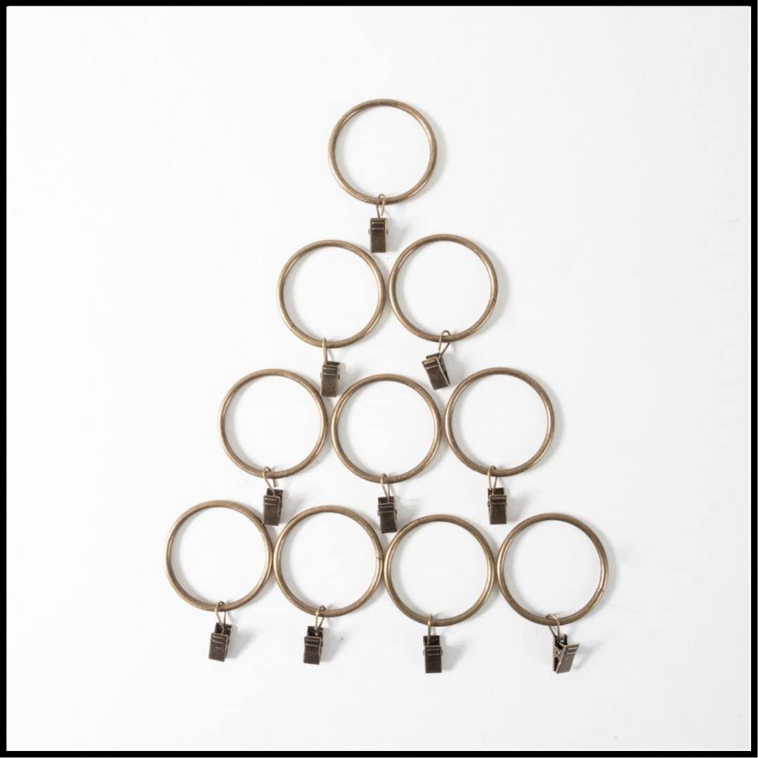 Maison Desyne 35 mm Lot de 10 Anneaux Rideaux avec Pinces - Bronze ...