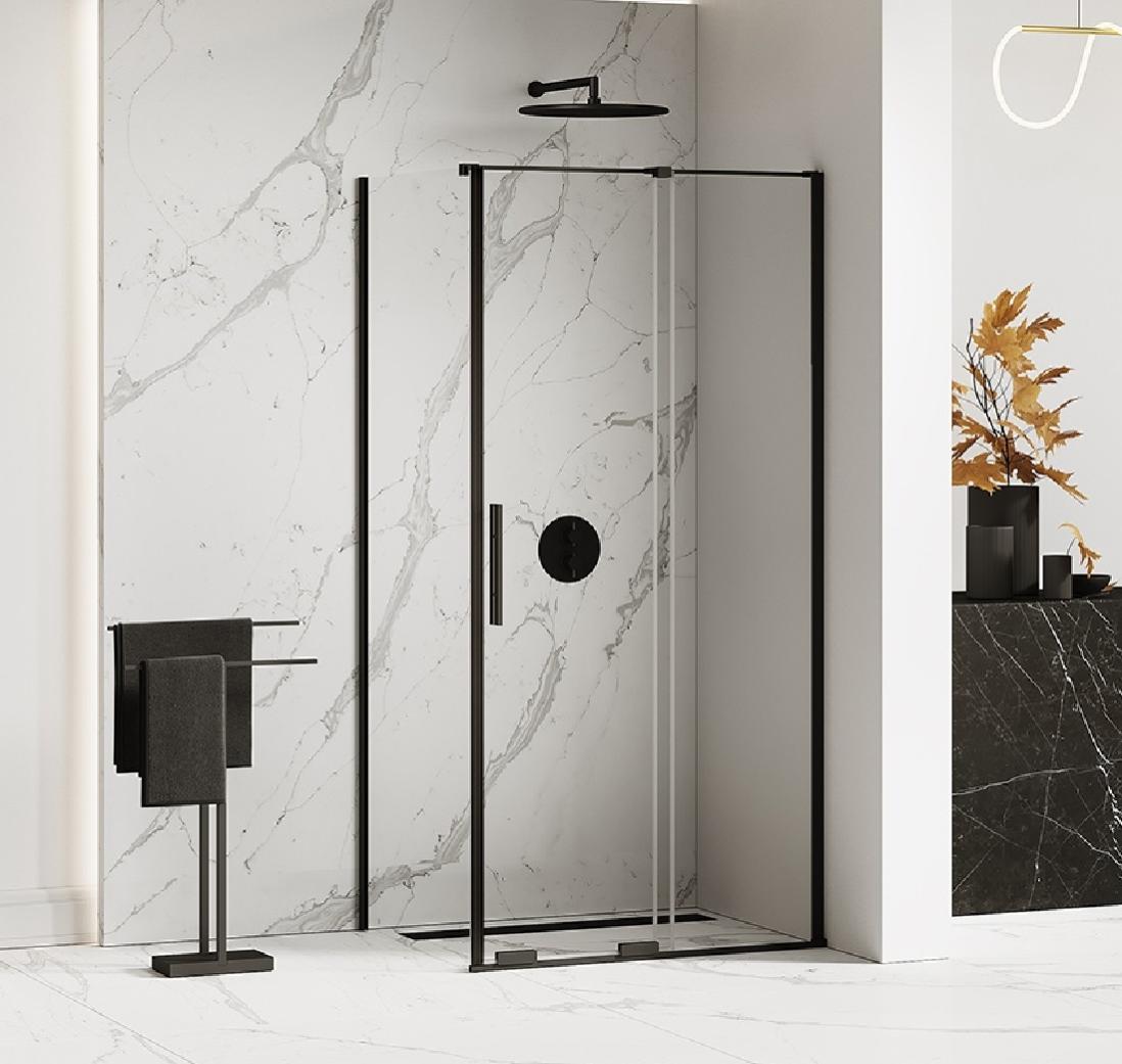 Cabine de douche 120x90cm coulissante CANARIES NOIR, noir, acces de ...
