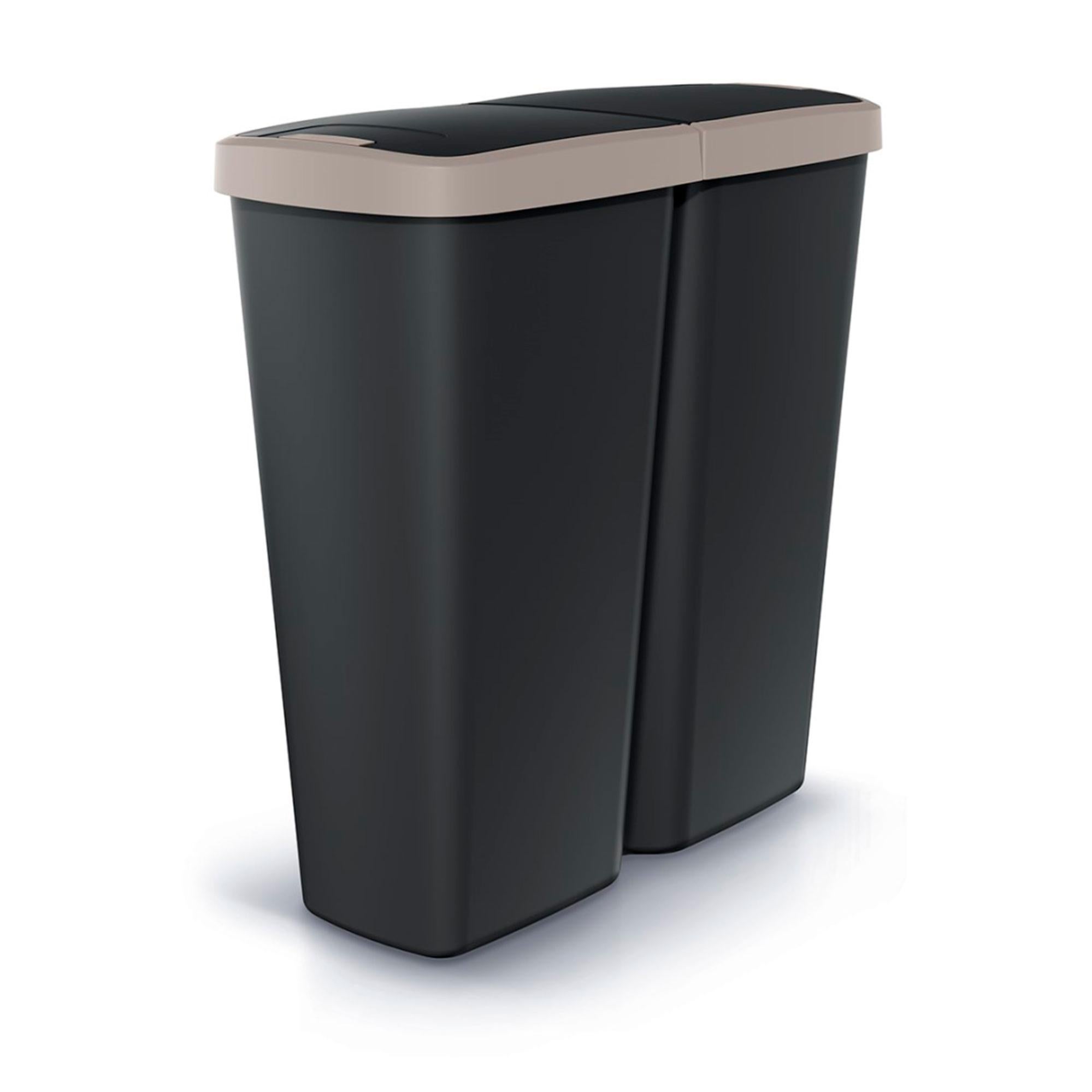 KEDEN Poubelle avec 2 couvercles indépendants 50L Compacta Q duo ...