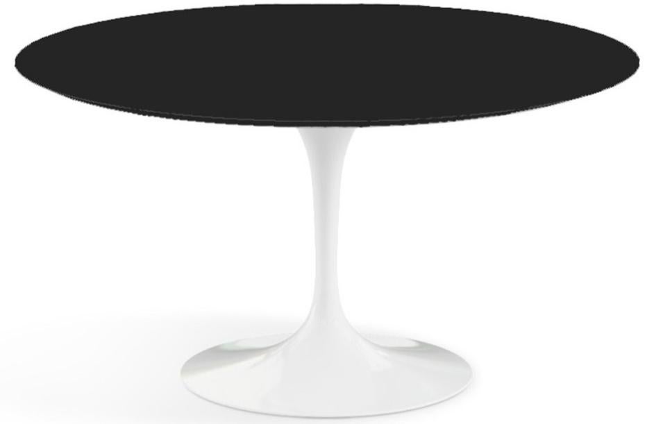 Table tulipe ronde 170 cm noir mat et pied blanc brillant | Leroy Merlin