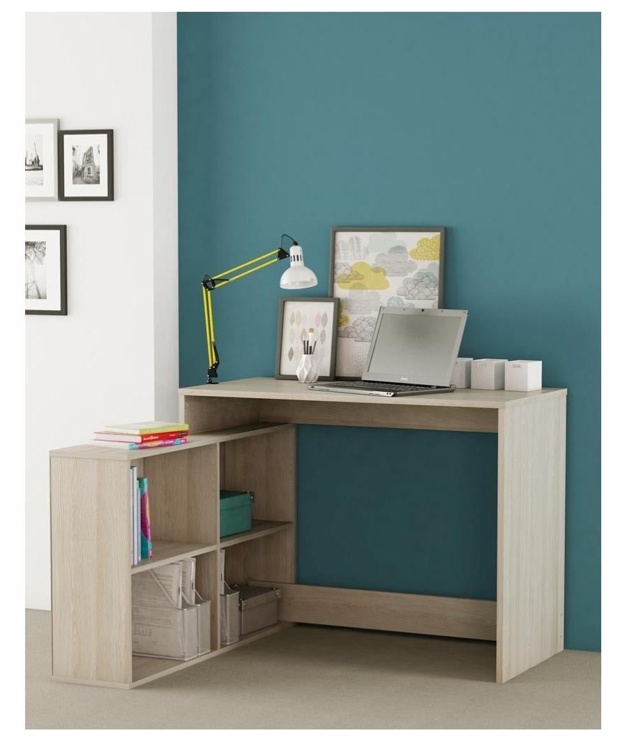 MESA CON ESTANTES KAPPA - Roble | Leroy Merlin