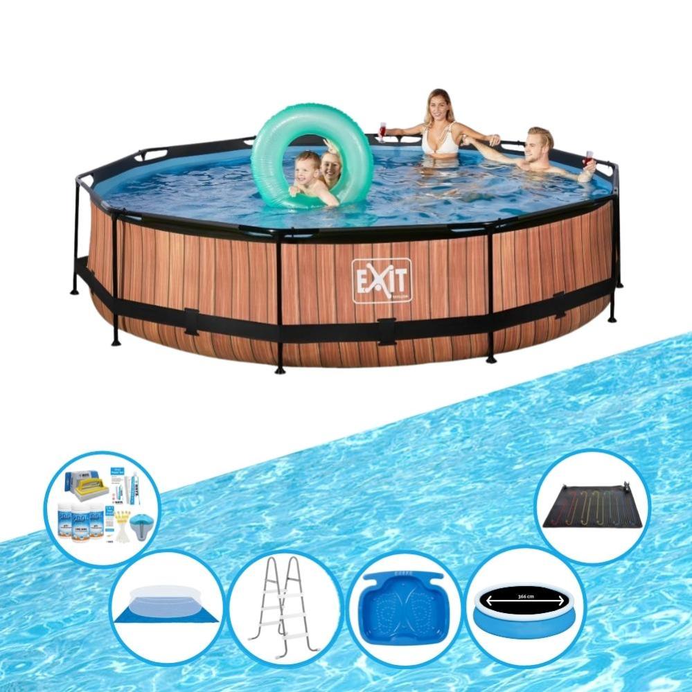 EXIT Piscine Timber Style - Frame Pool ø360x76cm -- Accessoires inclus ...