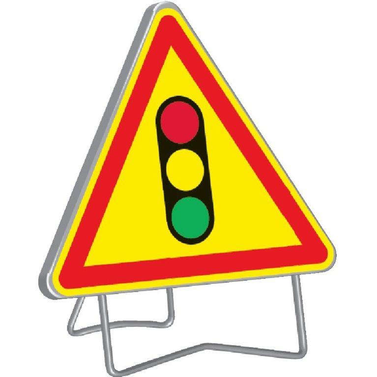 Panneau de signalisation triangulaire 1000mm 'Feu tricolore ...