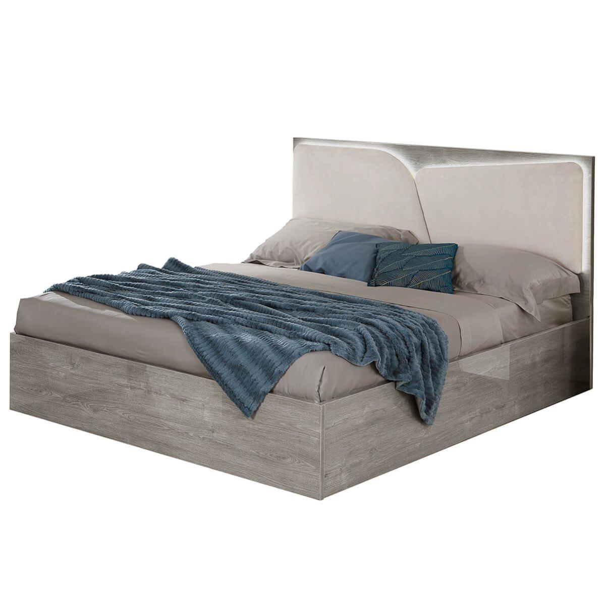 ABBY - Lit 160x200cm avec Tête de Lit et Eclairage Led | Leroy Merlin