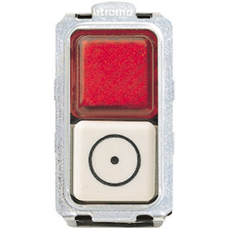 BTICINO 5057R MAGIC PULSANTE CON PORTALAMPADA 24V ROSSO | Leroy Merlin